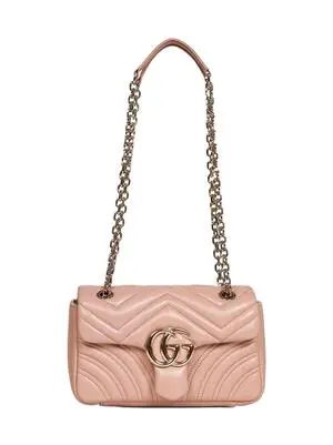 Gucci Pinky Beige Gg Marmont Small Shoulder Bag - Multicolor