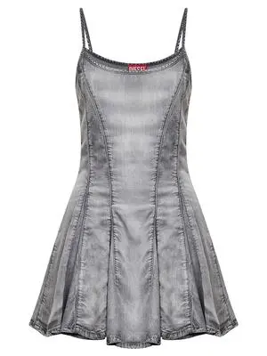 DIESEL® Grey Lyocell Flared Mini Dress - Multicolor