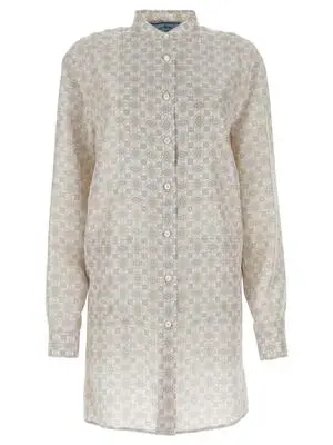 Prada Printed Silk Shirt Dress - Multicolor