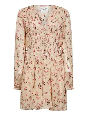 Isabel Marant Étoile Floral Print Long Sleeve Minidress - Multicolor