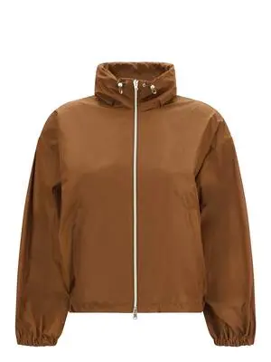 Herno Waterproof Jacket With High Collar And Zip Up Closure - Brown