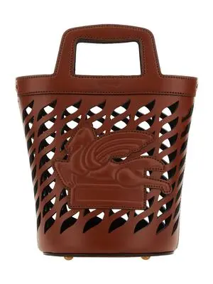 Etro Leather Coffa Bucket Bag - Brown