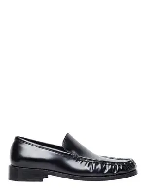 Acne Studios Leather Loafers With Embossed Logo Detail - Black