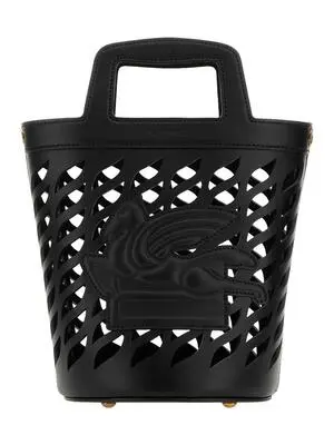 Etro Leather Coffa Bucket Bag - Black