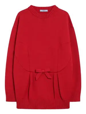 PRADA Prada Wool Crew Neck Sweater With Bow Detail