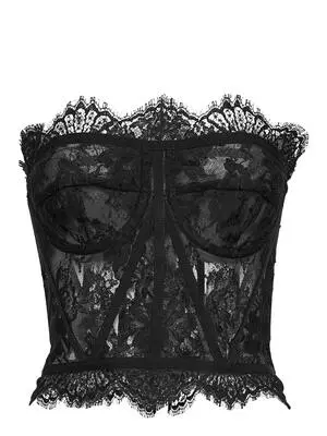 Dolce & Gabbana Black Chantilly Lace Bustier - Multicolor