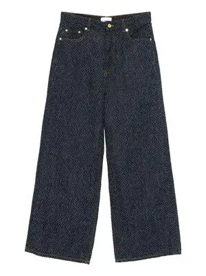 GANNI GANNI Textured Wide Leg Jeans