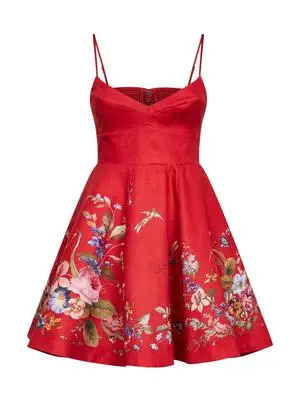 Zimmermann Linen Patience Mini Dress - Multicolor