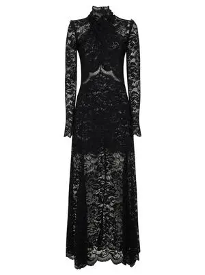 Rabanne Black Lace Long Dress - Multicolor