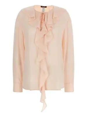 Max Mara MAX MARA STUDIO MstEpica Silk Crêpe De Chine Blouse Pink