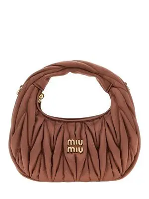 Miu Miu Antiqued Satin Mini Wander Handbag - Pink