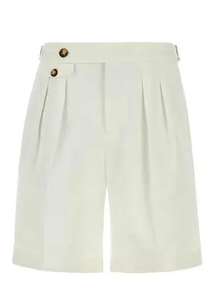 Brunello Cucinelli Cotton Blend Bermuda Shorts - White