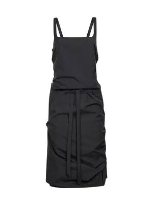DIESEL® Black Taffeta Square Neck Dress With Draped Skirt - Multicolor
