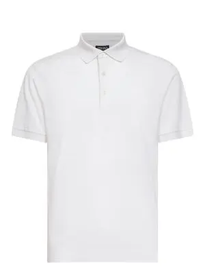 Zegna White Cotton And Silk Pique Polo Shirt - Multicolor