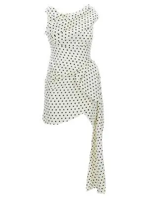 SELF-PORTRAIT Polka Dot Satin Mini Dress - Multicolor