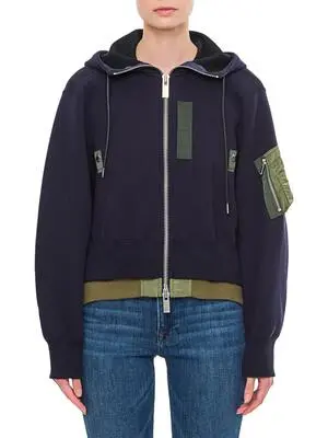 Sacai Sponge Sweat X Nylon Twill Hoodie - Multicolor