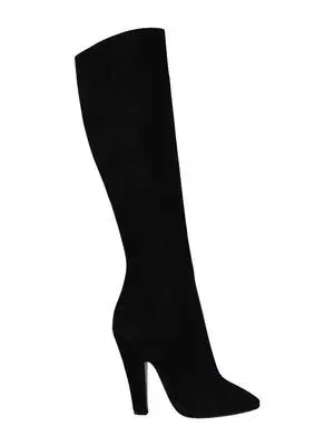 SAINT LAURENT SAINT LAURENT Suede Almond Toe High Heel Boots