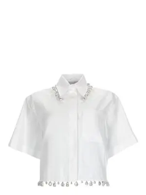 Sportmax Embellished Cotton Shirt - White