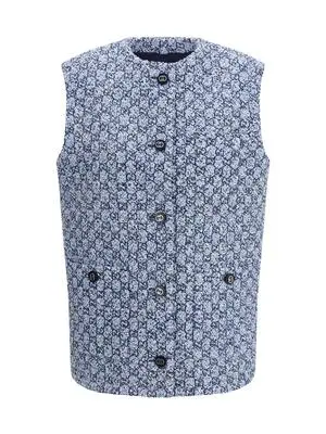 Gucci Gg Tweed Vest - Blue
