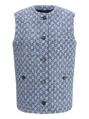 Gucci Gg Tweed Vest - Blue