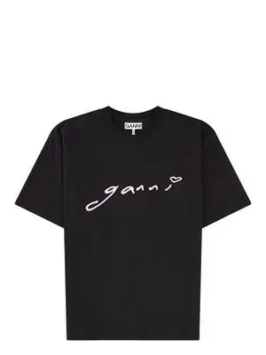 GANNI Logo T-shirt - Black