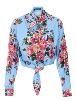 Dolce & Gabbana Floral Print Long-sleeve Shirt - Blue