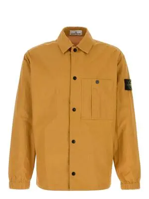 Stone Island Cotton Jacket With Polyurethane Coating - Yellow