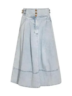 Zimmermann Denim Maxi Skirt - Multicolor