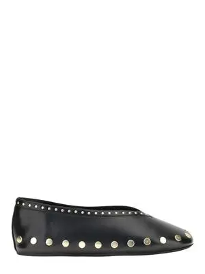 GANNI Jenny Ballerinas With Gold-tone Studs - Black