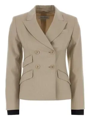 Max Mara Sand Wool Blend Placido Blazer - Brown