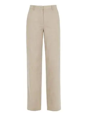 Paul Smith Wide Leg Linen Trousers - Cream