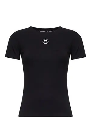 MARINE SERRE Ribbed Jersey Moon Logo T-shirt - Multicolor