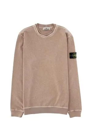 Stone Island Cotton Sweatshirt With Logo Patch - Cream