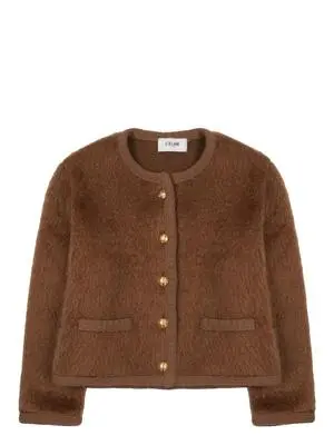 Celine Giacca Chasseur In Mohair - Brown