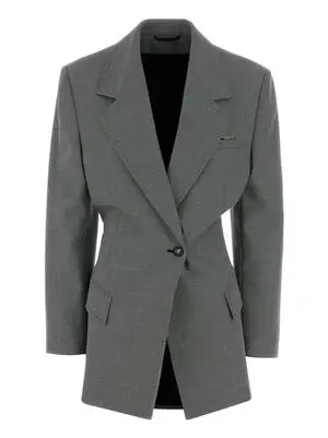 Attico The Attico Two Stretch Wool Blend Blazer Multicolor