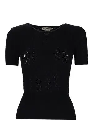 JW Anderson Pointelle Knit T-shirt - Black