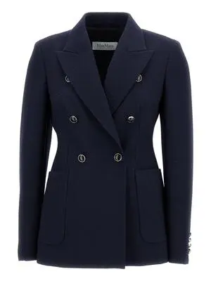 Max Mara Double-breasted Seersucker Blazer - Multicolor