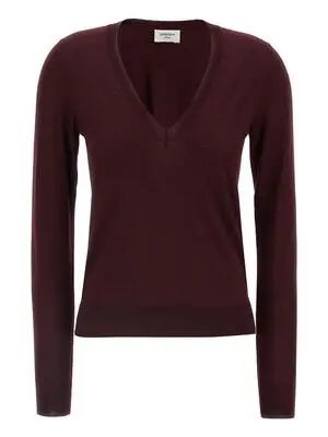Saint Laurent Virgin Wool Plunge V-neck Sweater - Multicolor