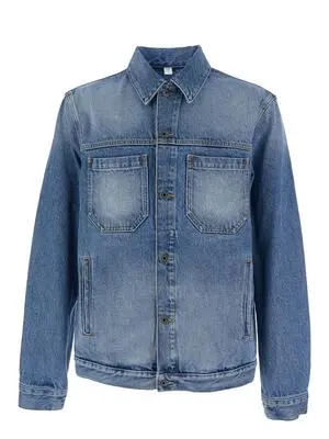 Off-White OFF-WHITE Blue Denim Jacket With Maxi Logo Multicolor