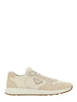 Prada Re-nylon And Suede Sneakers - Brown