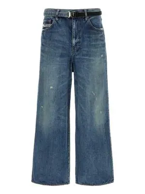 Sacai Wide Leg Denim Jeans - Blue