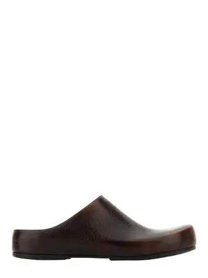 Miu Miu Leather Clogs - Brown