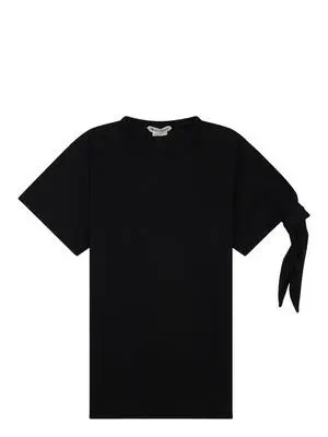 JW Anderson Cotton T-shirt With Tie Detail - Black