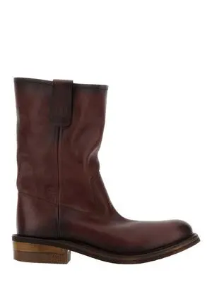 Miu Miu Calf Leather Boots - Brown