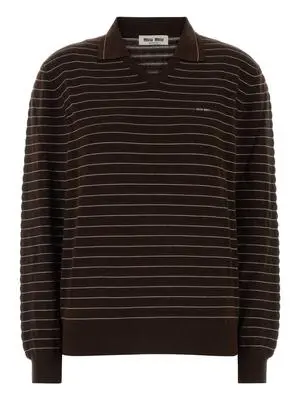 Miu Miu Embroidered Cotton Polo Shirt - Multicolor