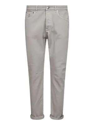 Brunello Cucinelli Light Grey Comfort Denim Leisure Fit Jeans - Multicolor