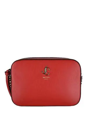 JIMMY CHOO Leather Shoulder Bag With Jc Logo - Red
