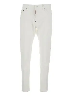 Dsquared2 DSQUARED2 Five-Pocket Cotton Jeans With Back Logo Patch Multicolor