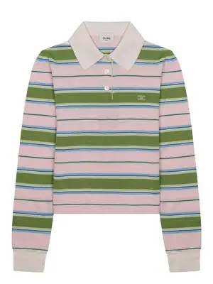 Celine Striped Cotton Polo Shirt - Multicolor