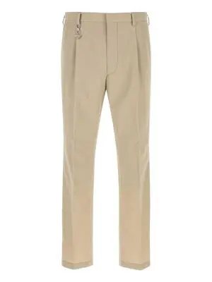Prada Sand Cotton Tailored Trousers - Brown